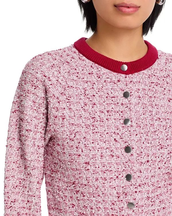 3.1 Phillip Lim ニット ピンク 3.1 Phillip Lim Crewneck Raglan Sleeve Cardigan - Chili Multi